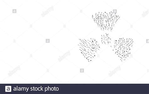 3d Rendering Of Nails In Shape Of Symbol Of Radiation Sign With Shadows Isolated On White