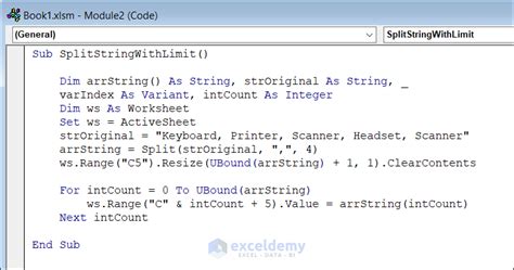 Excel VBA To Split String By Delimiter Examples