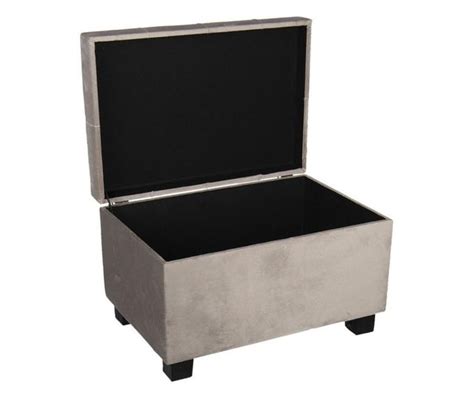 Табуретка С Място за Съхранение Крака дърво Черен И Тапицерия Велур Бежов 50 См X 34 См X 33 H 0