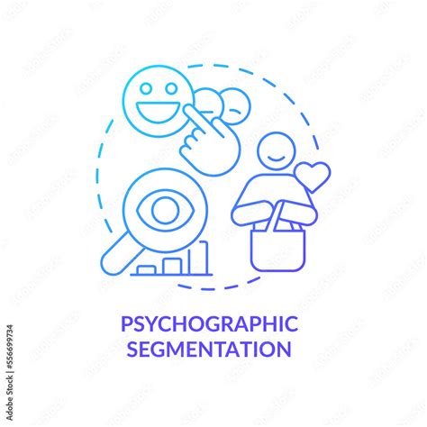 Psychographic Segmentation Blue Gradient Concept Icons Set Motivations Market Segmentation