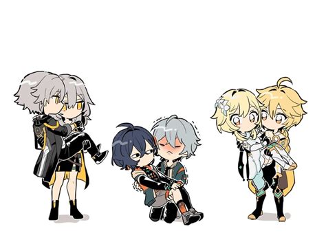 Lumine Trailblazer Aether Stelle Caelus And 2 More Genshin Impact And 4 More Drawn By