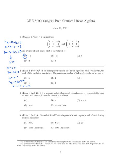 Linear Algebra 1 Pdf Linear Map Teaching Methods And Materials