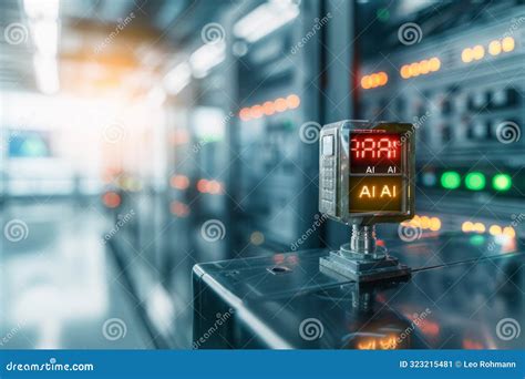 High Tech Server Room With Glowing Ai Elements Representing The Integration Of Artificial