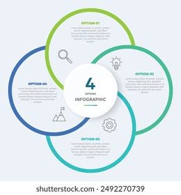 Circle Chart Infographic Template 4 Options Stock Vector Royalty Free