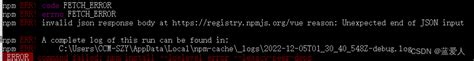 Invalid Json Response Body At Https Registry Npmjs Org Vue Reason