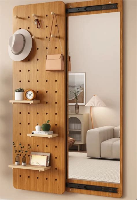 Mi Mirror Invisible Piercing Mirror Wooden Organizer Mi Mirror