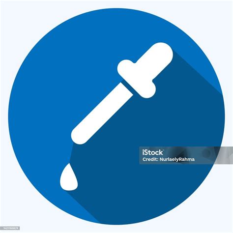 아이콘 스포이드 그래픽 디자인 도구 기호와 관련이 있습니다 긴 그림자 스타일 편집 가능한 간단한 디자인 간단한 그림 간단한 벡터 아이콘 Cmyk에 대한 스톡 벡터 아트 및