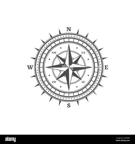Vintage Compass Cartography Medieval Symbol Rose Wind Vintage Symbol