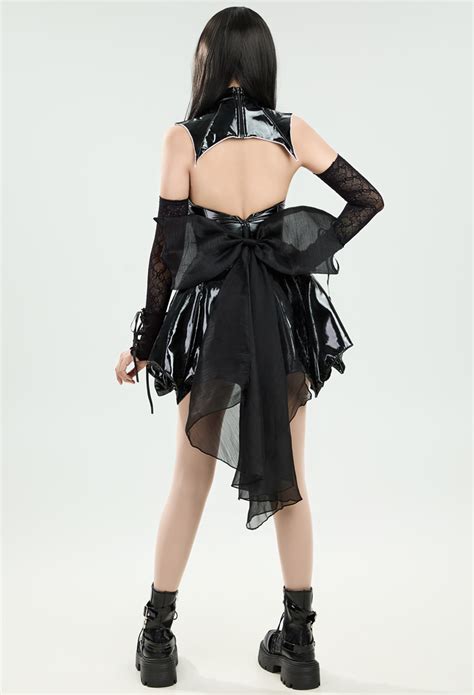 Gothic Corset Veat And Skirt Setgothic Dress Outfit Black Cut Out