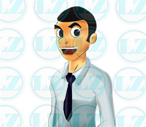 Luis Zambrano Bravo Ilustracion Chico De Corbata Azul
