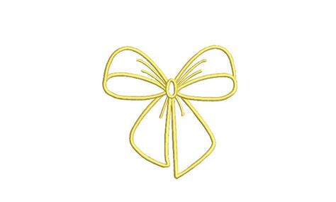Simple Bow Machine Embroidery File Design 4 X 4 Inch Hoop Monogram