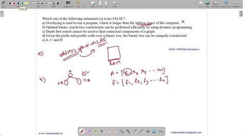 gate 1989 ds algorithms obst dfs gate test series solutions