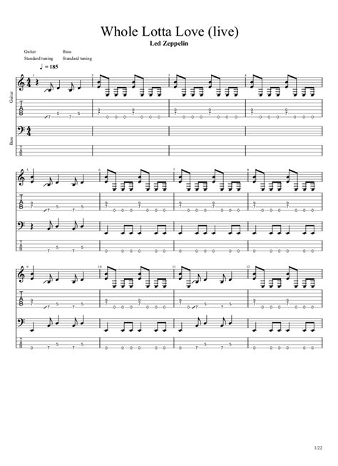 Whole Lotta Love Tab Chords Led Zeppelin PaidTabs