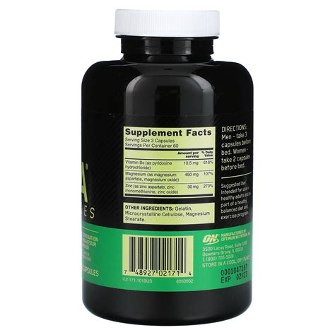 Optimum Nutrition, ZMA, 180 Capsules - iHerb