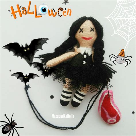 Goth Rag Doll Handmade Fabric Creepy Doll Etsy