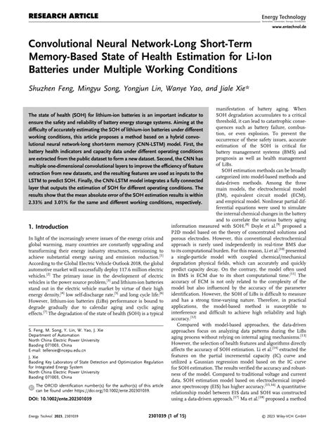 Convolutional Neural Network‐long Short‐term Memory‐based State Of