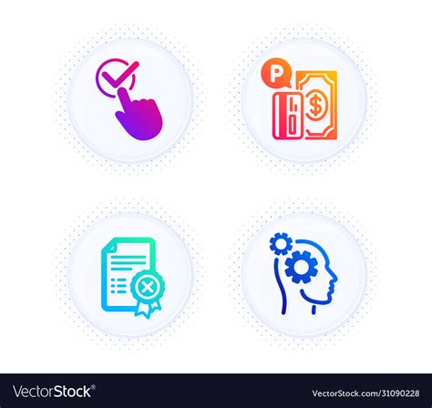 Parking Payment Reject Certificate And Checkbox Vector Image