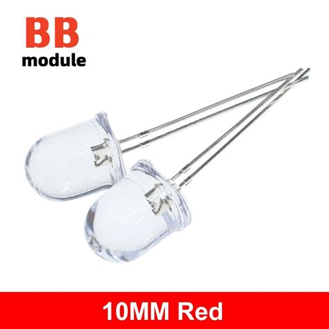 10pcslot 10mm Led 5 色紅色藍色黃色綠色白色透明 20ma 075w 超亮圓形 Led 發光二極管 蝦皮購物