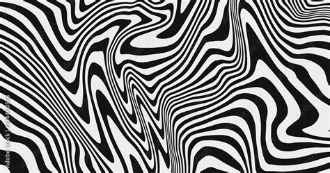 Abstract Distorted Wavy Stripes Pattern Vector Design Optical Illusion Waves Background Stock