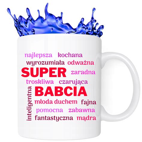 KUBEK ELEGANCKI NA PREZENT DLA BABCI SUPER BABCIA PREZENT DLA BABCI
