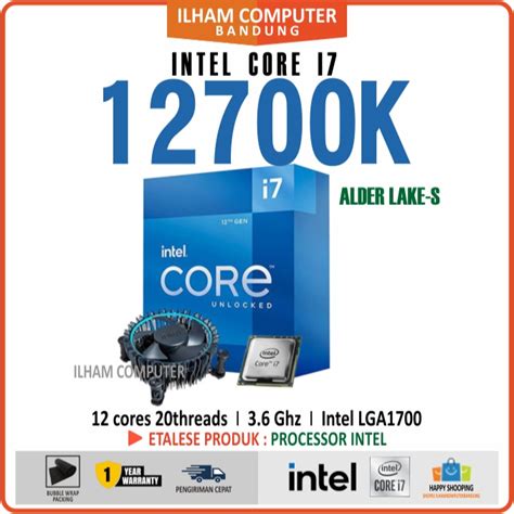 Jual Intel Core I7 12700k 12 Core 20 Thread 12th Gen Alder Lake Lga1700 Shopee Indonesia