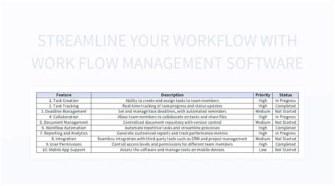Streamline Your Workflow With Work Flow Management Software Excel