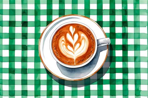 Illustration Daquarelle Dune Tasse De Café Et De Grains De Café