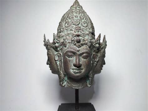 Antique Four Faced Brahma Headed Statue Hindu God Home Decor Etsy