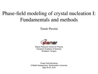 Phase Field Modeling Of Crystal Nucleation I Fundamentals And Methods PPT