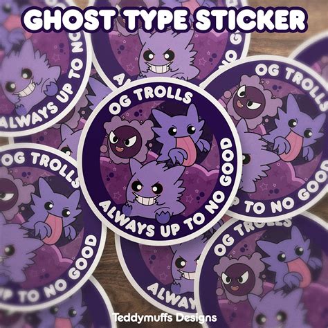 Gengar Haunter Gastly Sticker Vinyl Sticker Pokemon Etsy
