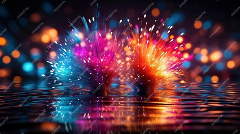 Premium Photo Below Shot Wonderful Vivid Fireworks Exploding