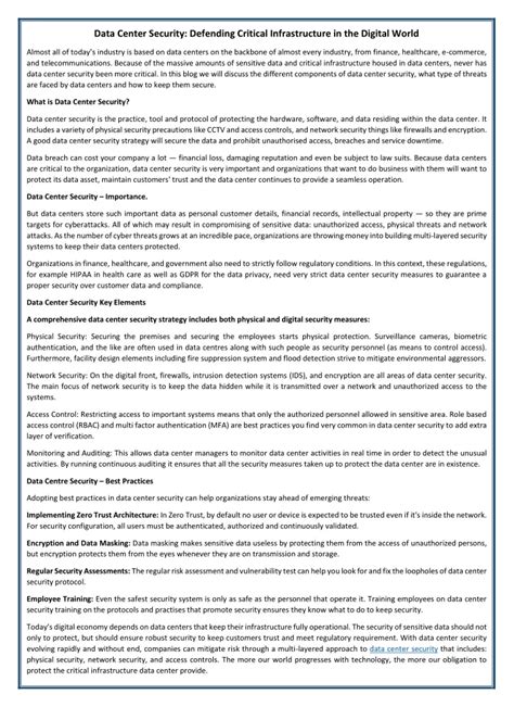 Ppt Data Center Security Defending Critical Infrastructure In The