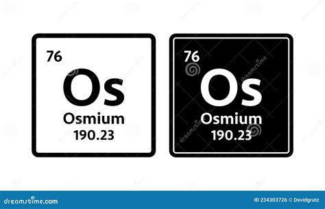 Osmium 76 Element Alkaline Earth Metals Chemical Element Of Mendeleev Periodic Table Osmium