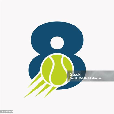 초기 편지 8 테니스 로고 개념 움직이는 테니스 볼 아이콘 테니스 스포츠 로고 타입 심볼 벡터 템플릿 Championship에 대한 스톡 벡터 아트 및 기타 이미지 Istock
