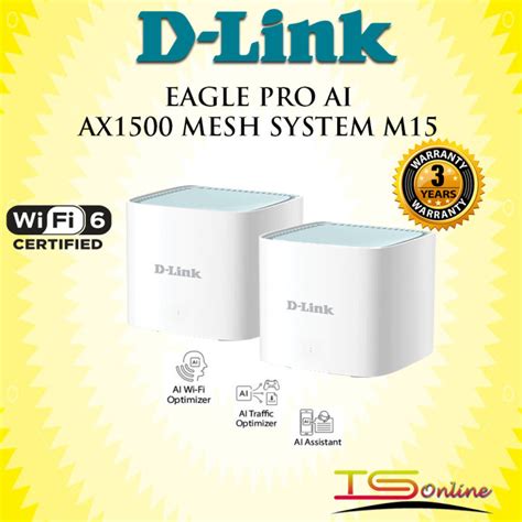 D Link M15 Eagle Pro Ai Ax1500 Mesh Wi Fi Router 2 Pack Lazada