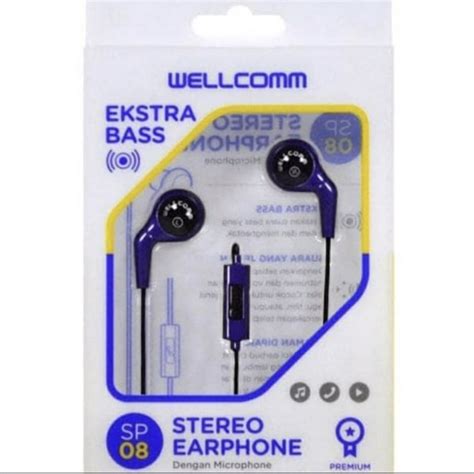 Jual Wellcomm Stereo Earphone Ekstra Bass Shopee Indonesia