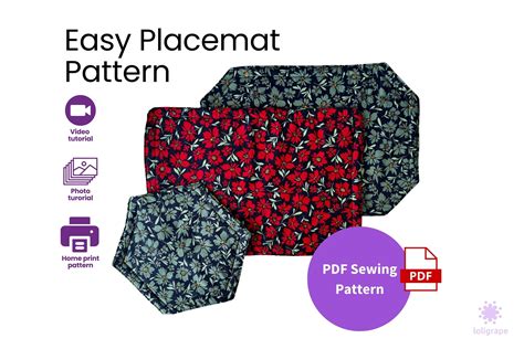 3 Easy Placemat Sewing Patterns Christmas Thanksgiving T Set