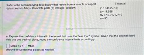 Solved Refer To The Accompanying Data Display That Results Chegg