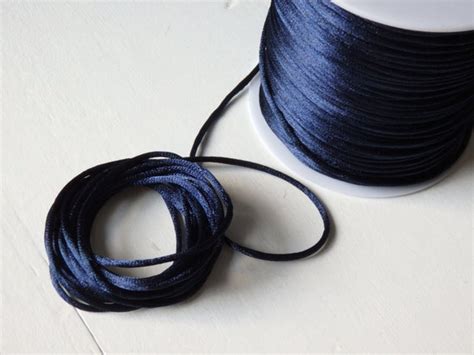 10 Yds Satin Rattail Cord Dark Blue 2mm Satin Cord For Etsy