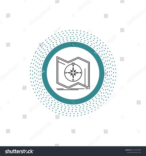 Direction Explore Map Navigate Navigation Line Stock Vector Royalty
