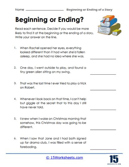 Beginning Or Ending Of A Story Worksheets 15 Worksheets