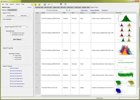 dataview features test spectrum