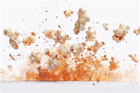 Popcorn Blast Side View On White Isolated Premium Ai Generated Image