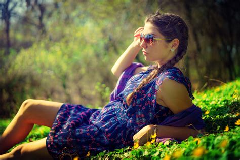 Wallpaper Sunlight People Women Model Dark Sunglasses Nature