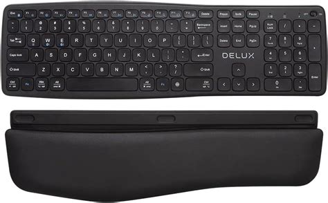Wireless Ergonomic Keyboard With Detachable Wrist Rest Silent Switches And Bluetooth Multi