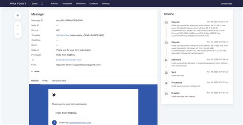 how to send branded emails on webflow using webflow logic waypoint