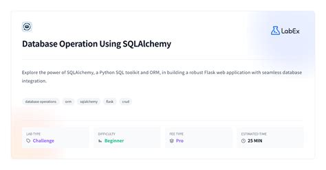Database Operation Using Sqlalchemy Labex