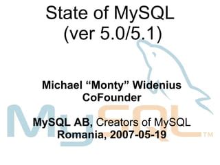 Advanced MySQL 5 Tuning By Michael Monty Widenius ELiberatica 2007
