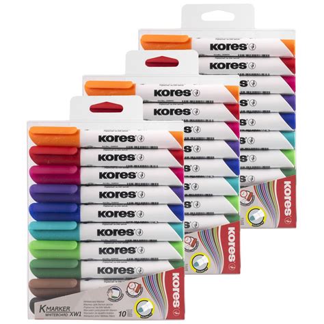 Kores Whiteboard Markers Set Of 10 Mixed Colours 21 Kit Shop Today