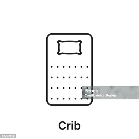 매트리스 유아용 침대 크기 라인 아이콘입니다 침대 크기 치수 선형 픽토그램 호텔 또는 홈 아이콘의 침실에 대한 침대 길이 측정 매트리스 크기 편집 가능한 획 고립된 벡터